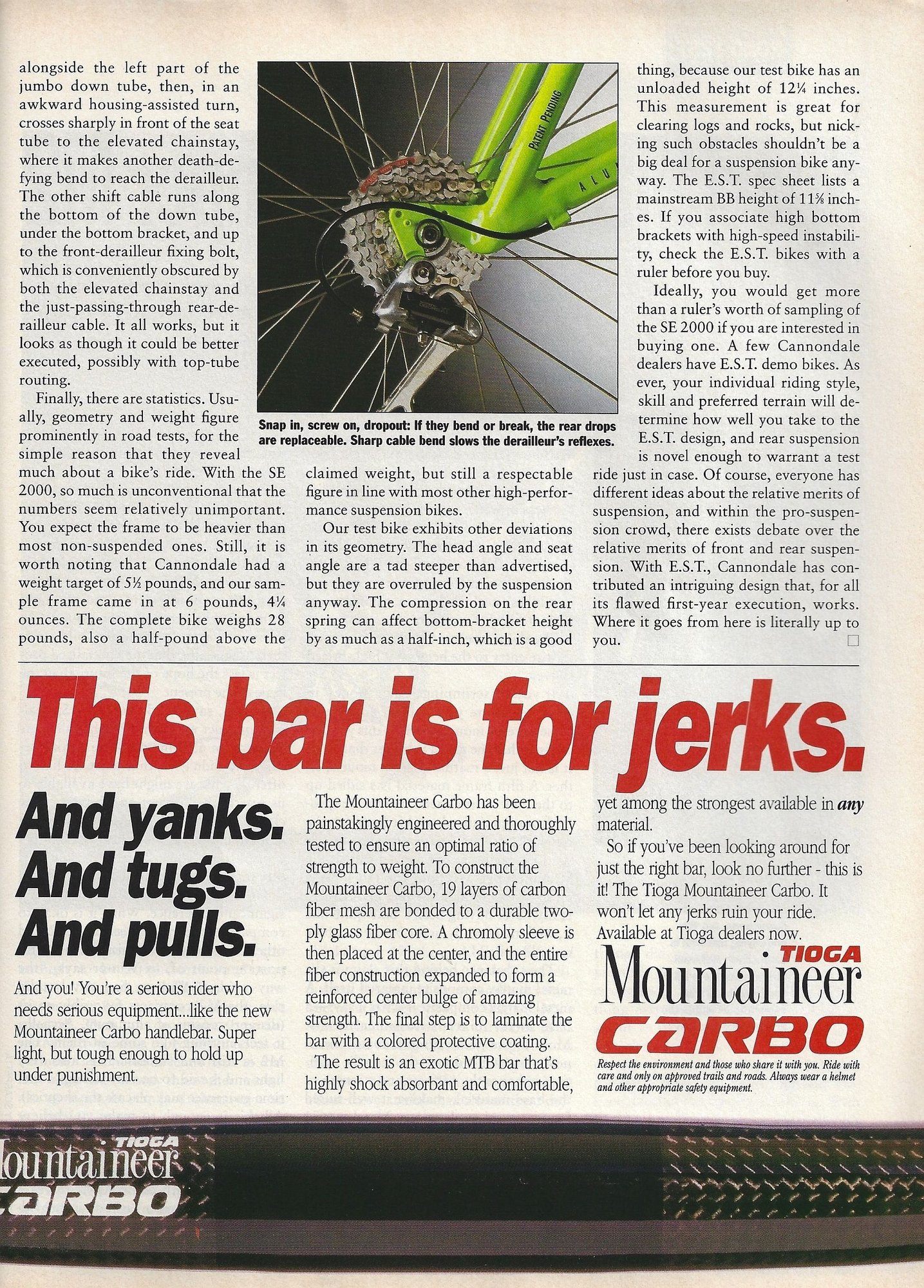 Bike Forums - Road Test/Bike Review (1991) Cannondale SE 2000 (mtb)