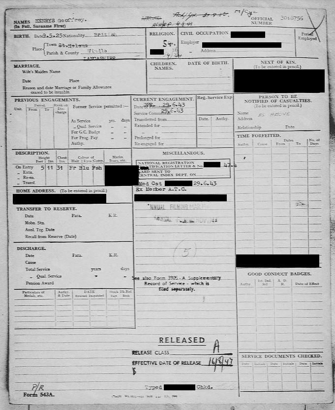 1940's RAF service record - PPRuNe Forums
