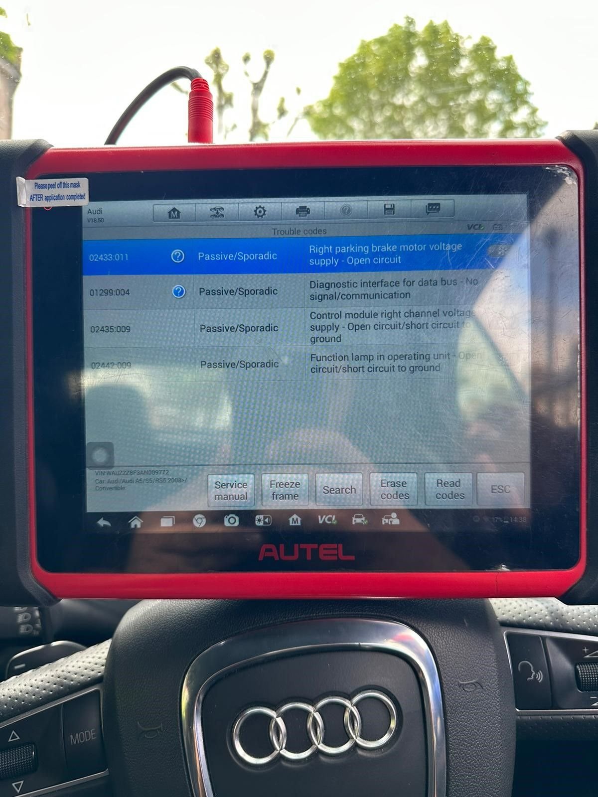 Audi A5 Convertible, car won't start and rear parking brake locked and malfunction - AudiWorld ...