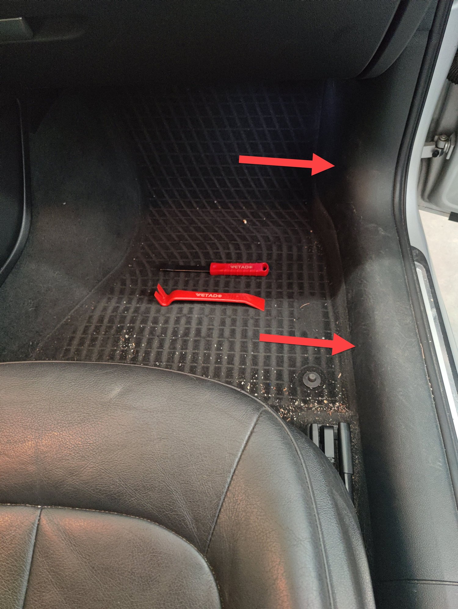 How to remove passenger/driver side footwell trims to pull the carpet ...