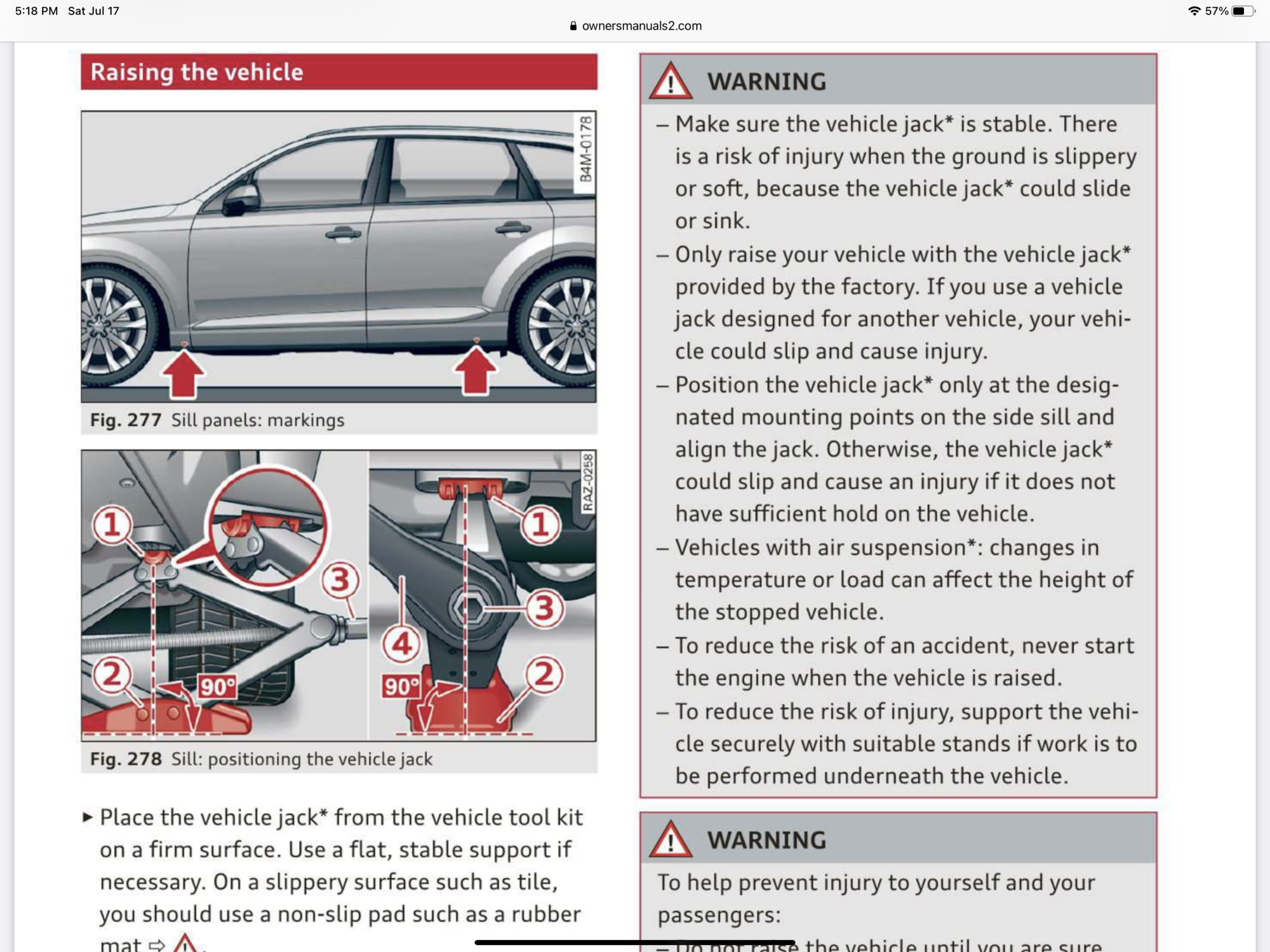 Jack points on 2017 q7? - AudiWorld Forums