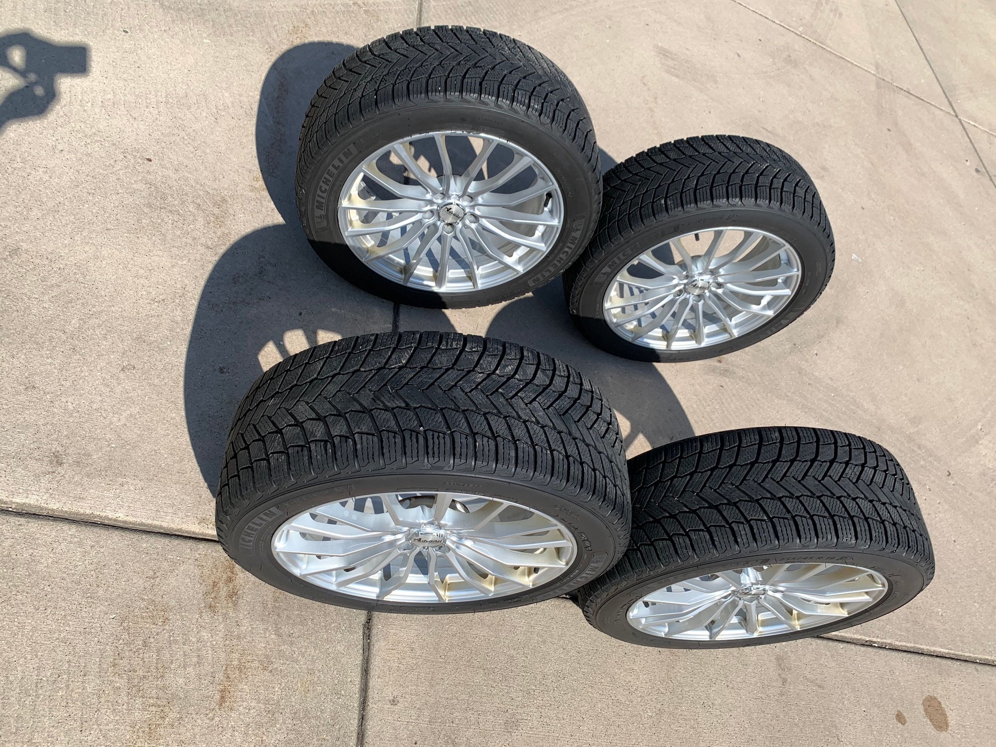 Michellin XIce directional snow tires on Advanti Racing wheels for Audi ...