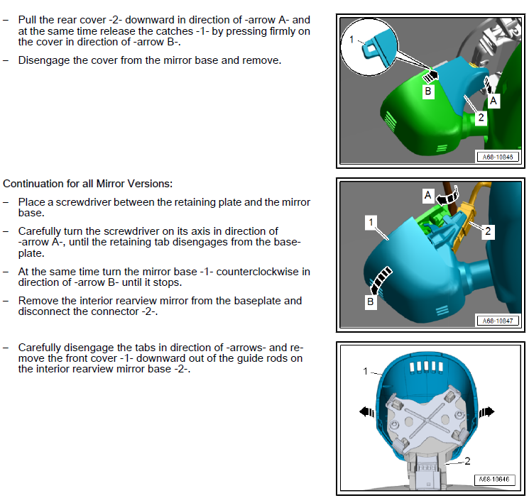 Rain Sensor Plastic Cover removal - AudiWorld Forums