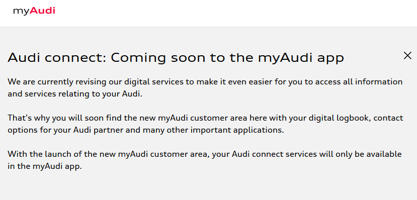 MYAUDI unable to subscribe Audi Connect - AudiWorld Forums