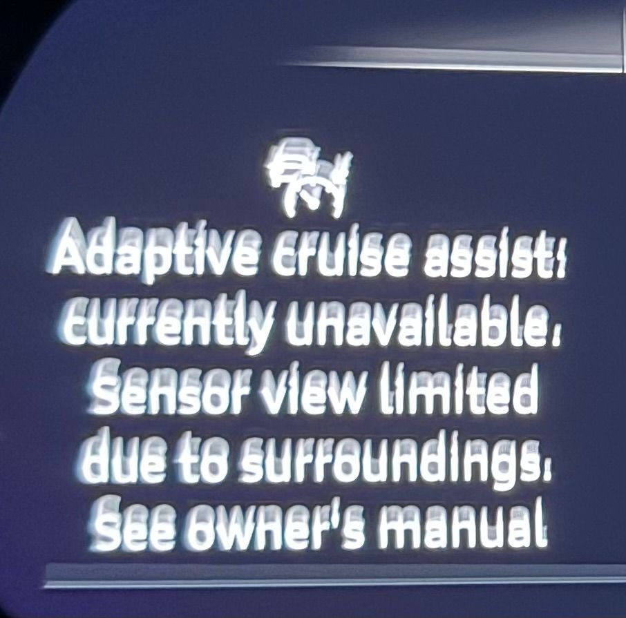 Adaptive cruise and PreSense errors: Sensor view limited due to ...