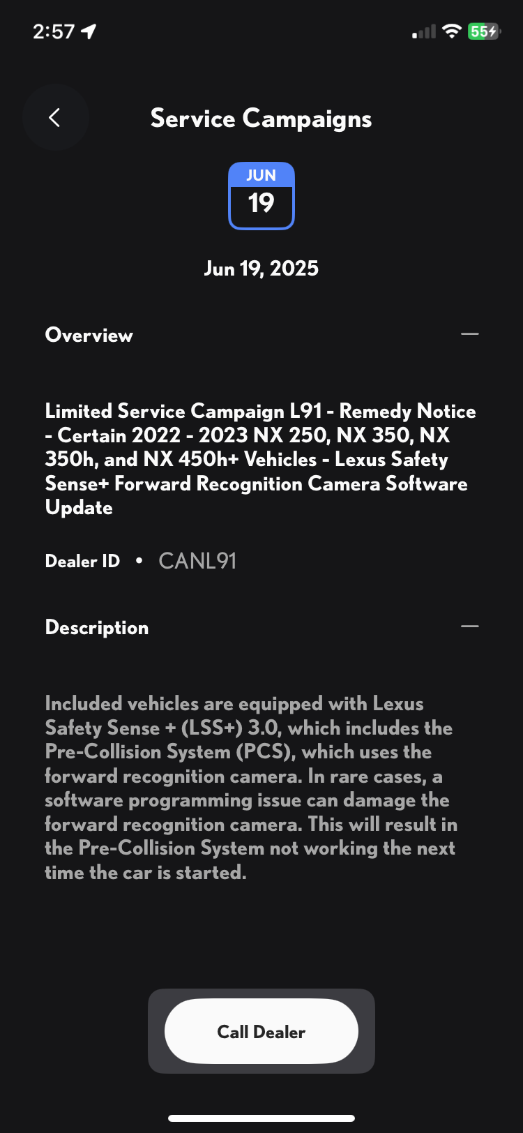 '22 & '23 MY Limited Service Campaign L91 for forward recognition ...