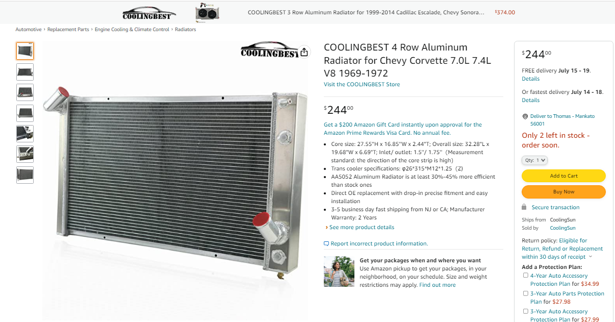 68 Radiator - CorvetteForum - Chevrolet Corvette Forum Discussion