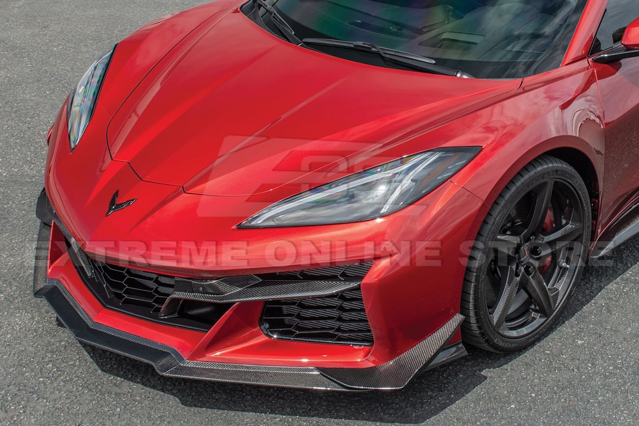 2020-Up Chevrolet Corvette C8 Z06 Carbon Fiber Front Side Canards Dive ...