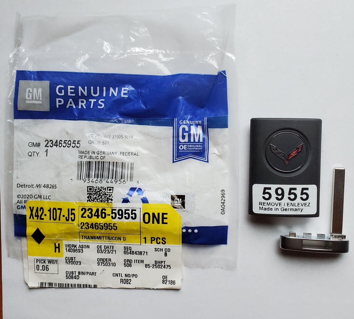 FS (For Sale) Remote Keyless Entry (RKE) Transmitter - CorvetteForum ...