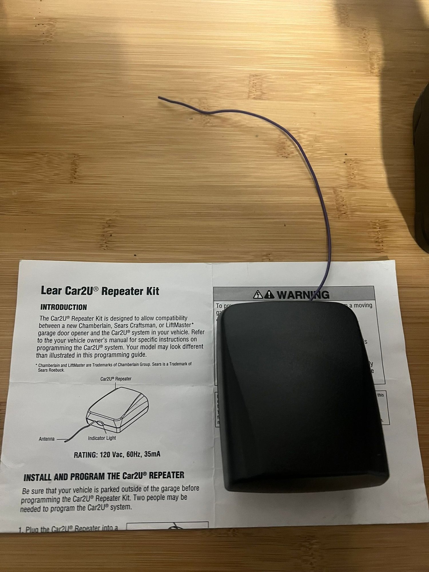 FS (For Sale) Car2U Repeater for garage door remote - CorvetteForum ...