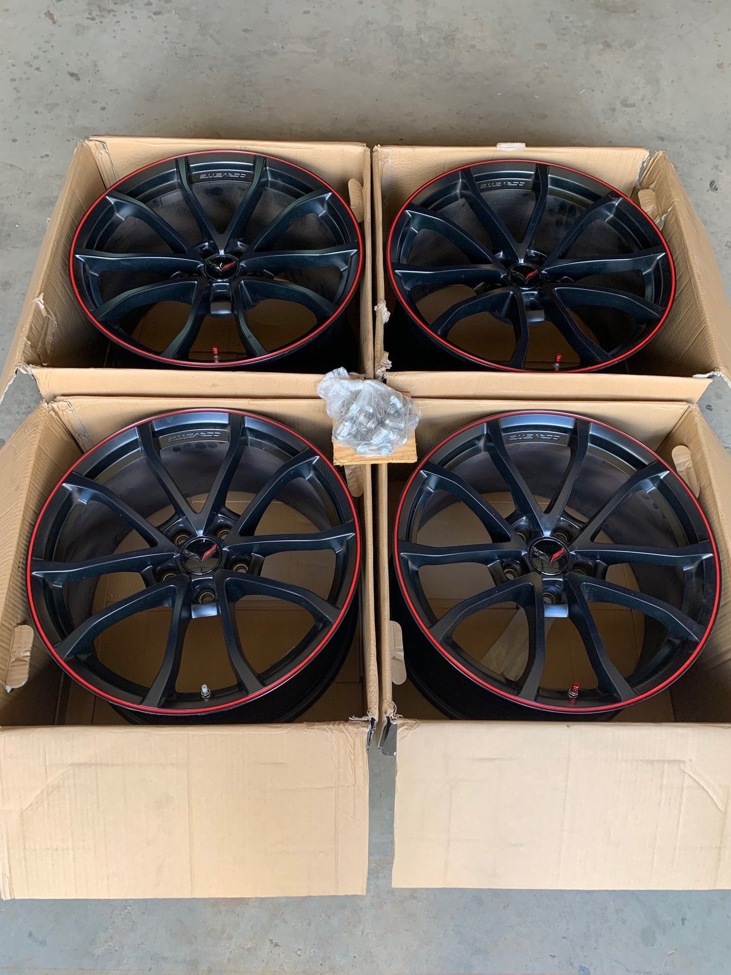 FS (For Sale) C7 Grand Sport OEM Wheels Black w/Red Stripe ...