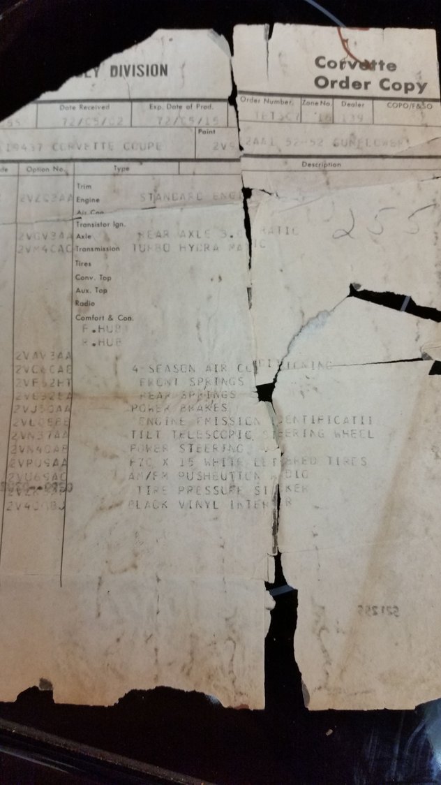 1972 tank sticker - CorvetteForum - Chevrolet Corvette Forum Discussion