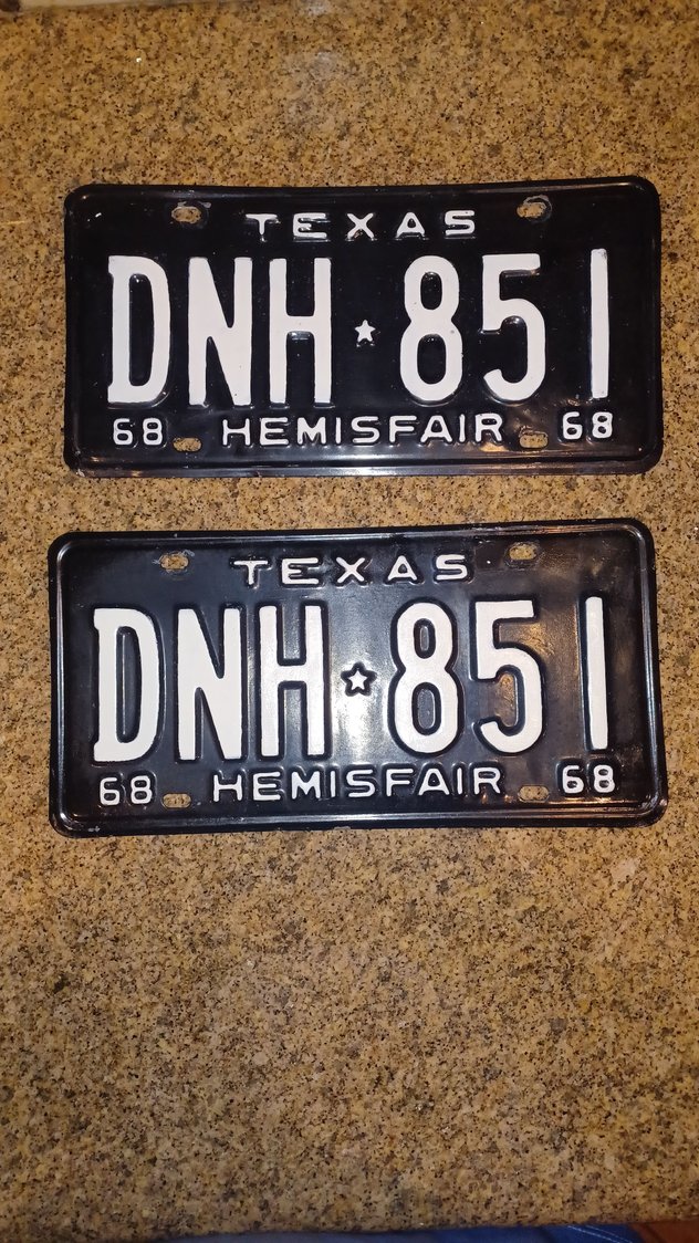 FS (For Sale) SOLD 1968 Texas license plate - CorvetteForum - Chevrolet ...