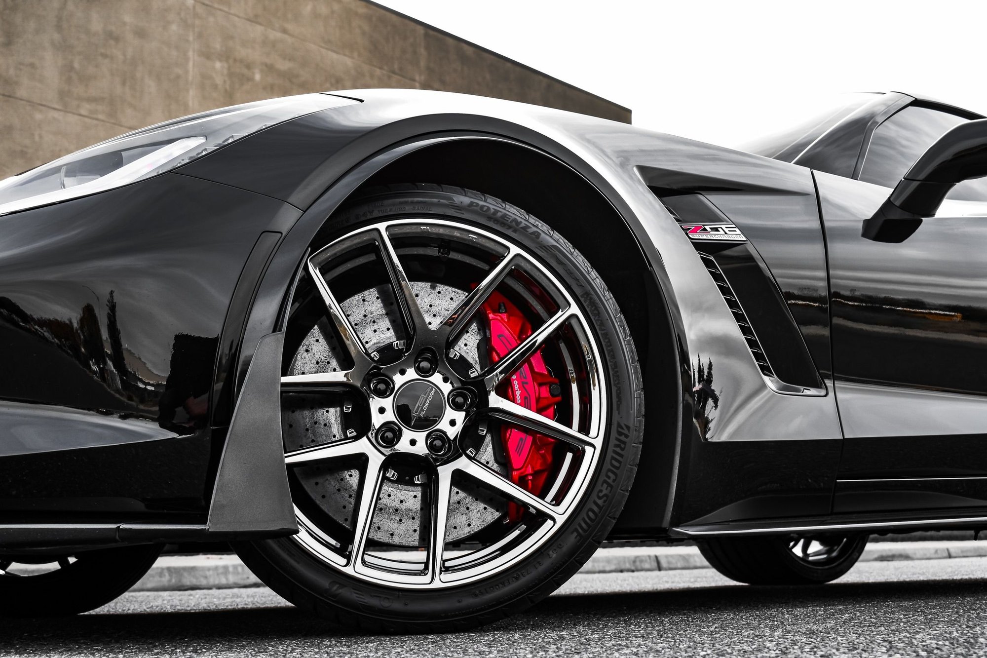 FS (For Sale) C7 z06 with CCB Ace alloy Black chrome AFF02 set with ...