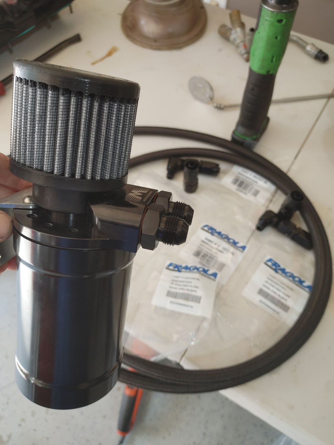 FS (For Sale) MOTION RACEWORKS catch can kit/ fragola fittings /black ...