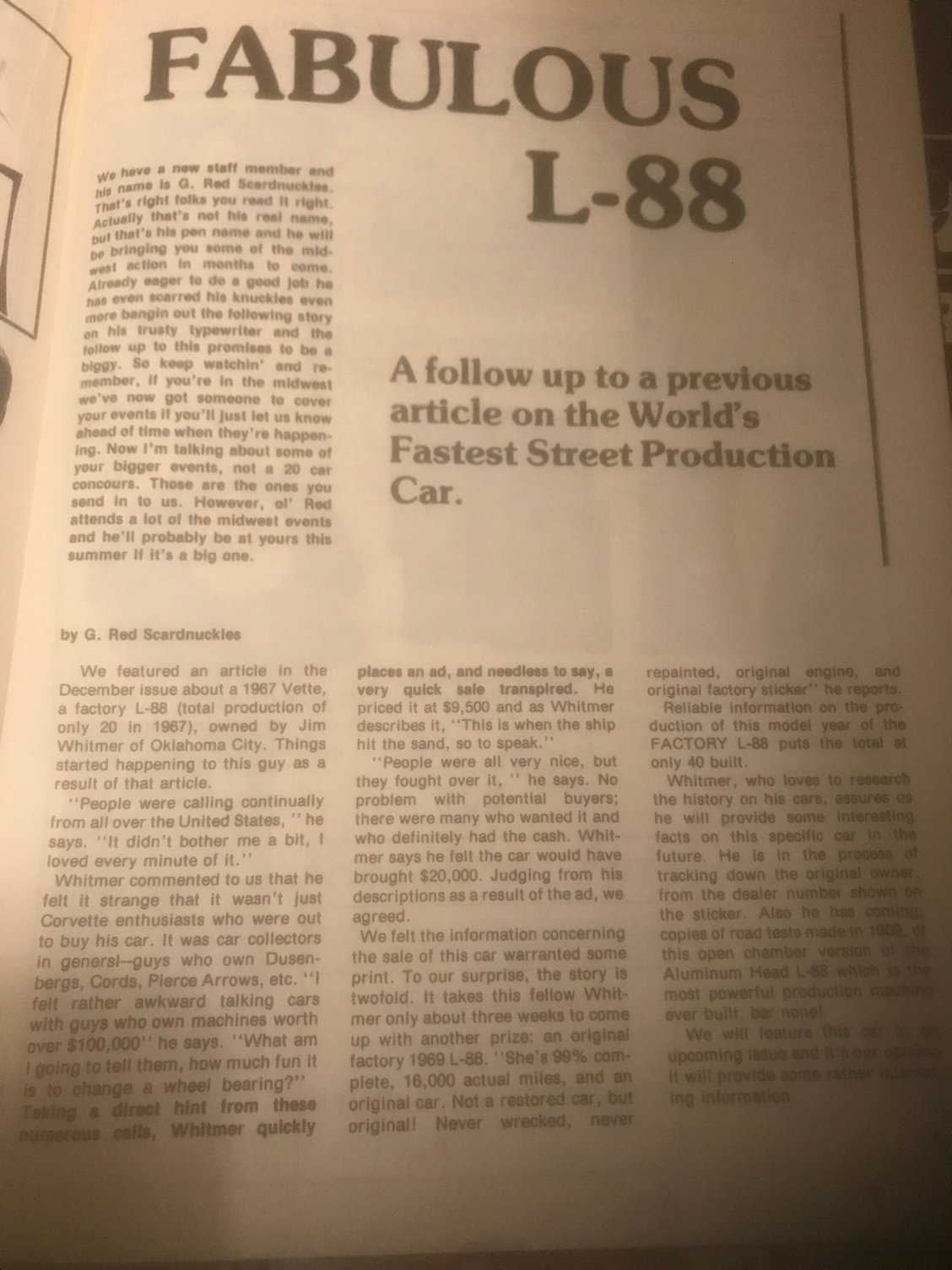 1967 Chevrolet Corvette L88 Registry Work - Page 5 - CorvetteForum ...