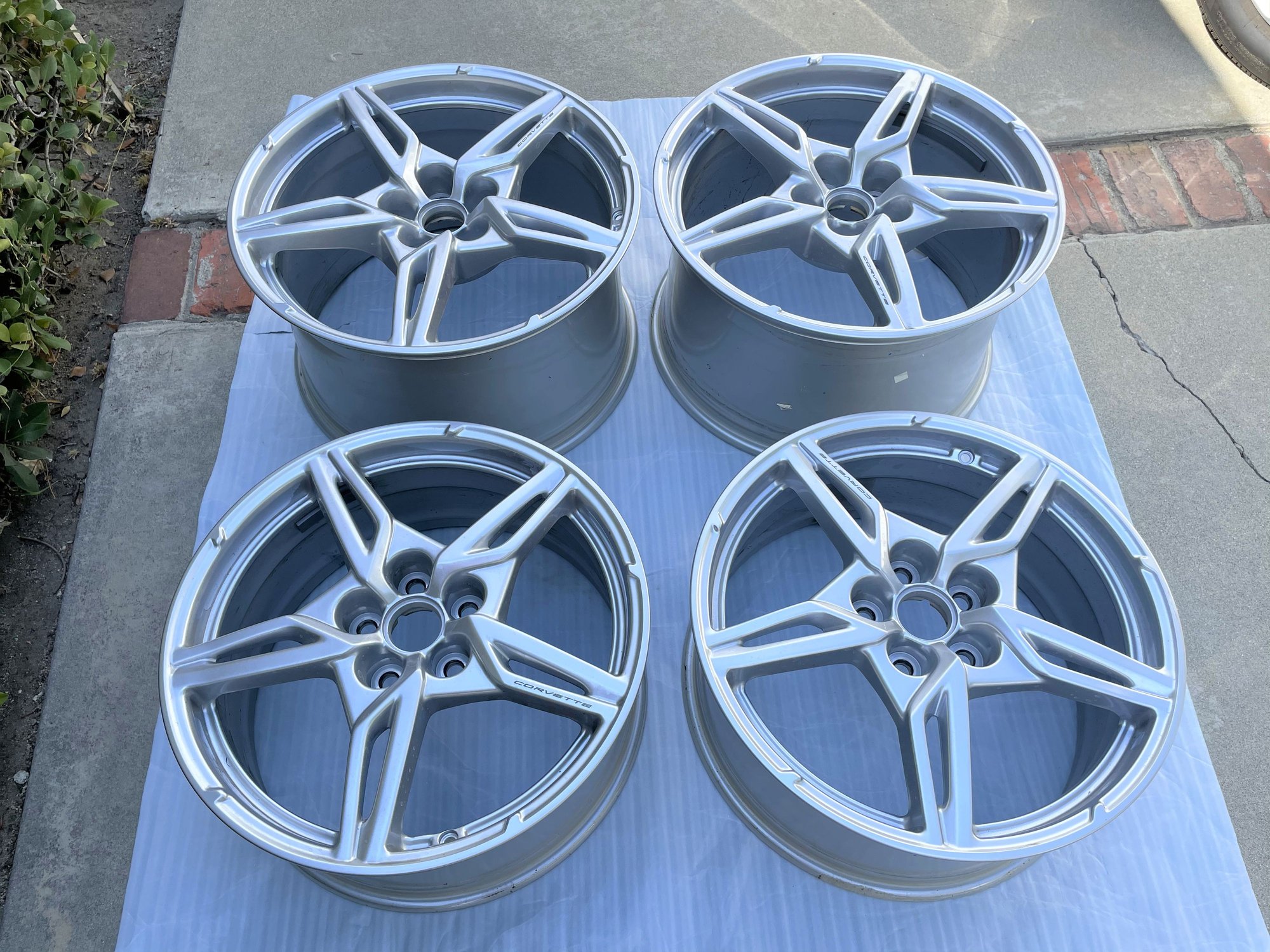 FS (For Sale) Chevy Corvette C8 Staggered Silver Wheels Like NEW Price ...