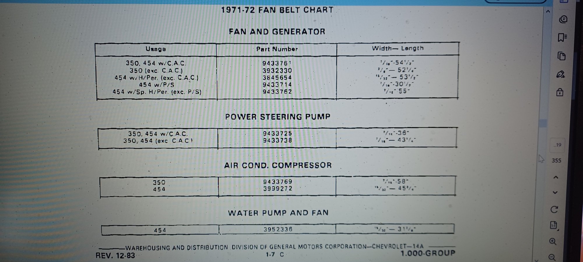 Need correct belt numbers ‘72 - CorvetteForum - Chevrolet Corvette ...