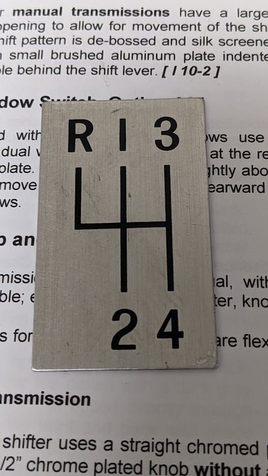 WTB (Want To Buy) Original 4 speed shift pattern for a 67 Corvette ...