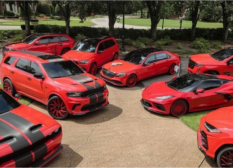 rapper moneybagg yo poses with his fleet of cars for his bday picture ...