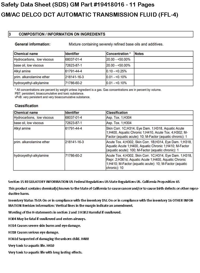 DCT Oil Information Panel on Label - CorvetteForum - Chevrolet Corvette ...