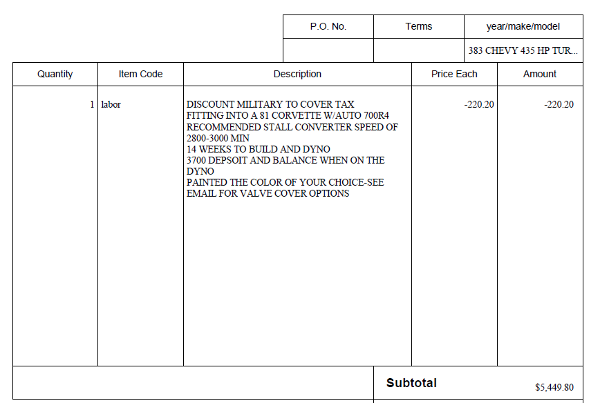 Engine invoice imput - CorvetteForum - Chevrolet Corvette Forum Discussion