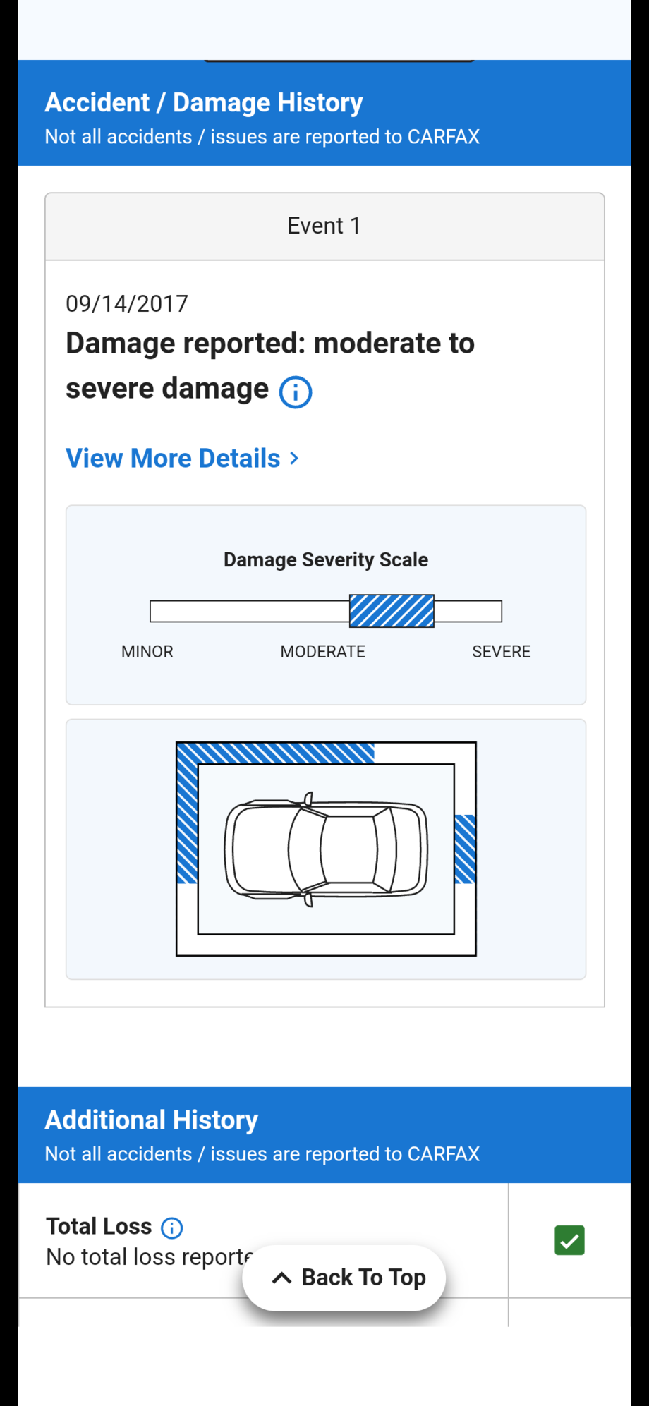 Need help figuring out value after CarFax report of damage ...