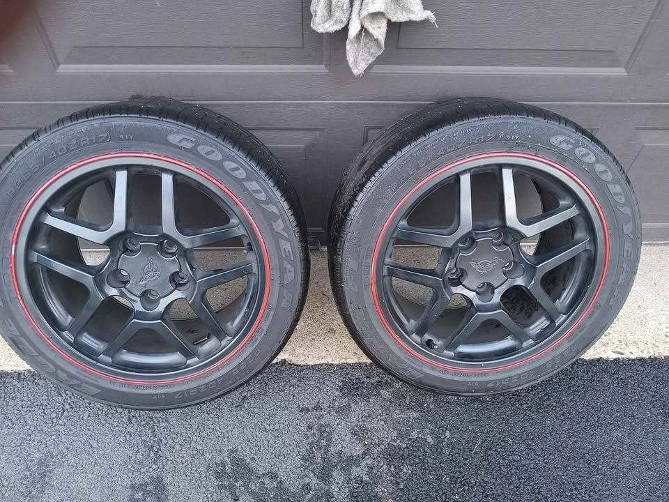 FS (For Sale) Corvette C5 Z06 OEM/factory front wheels 17x9.5, Speedline, with Goodyear tires ...