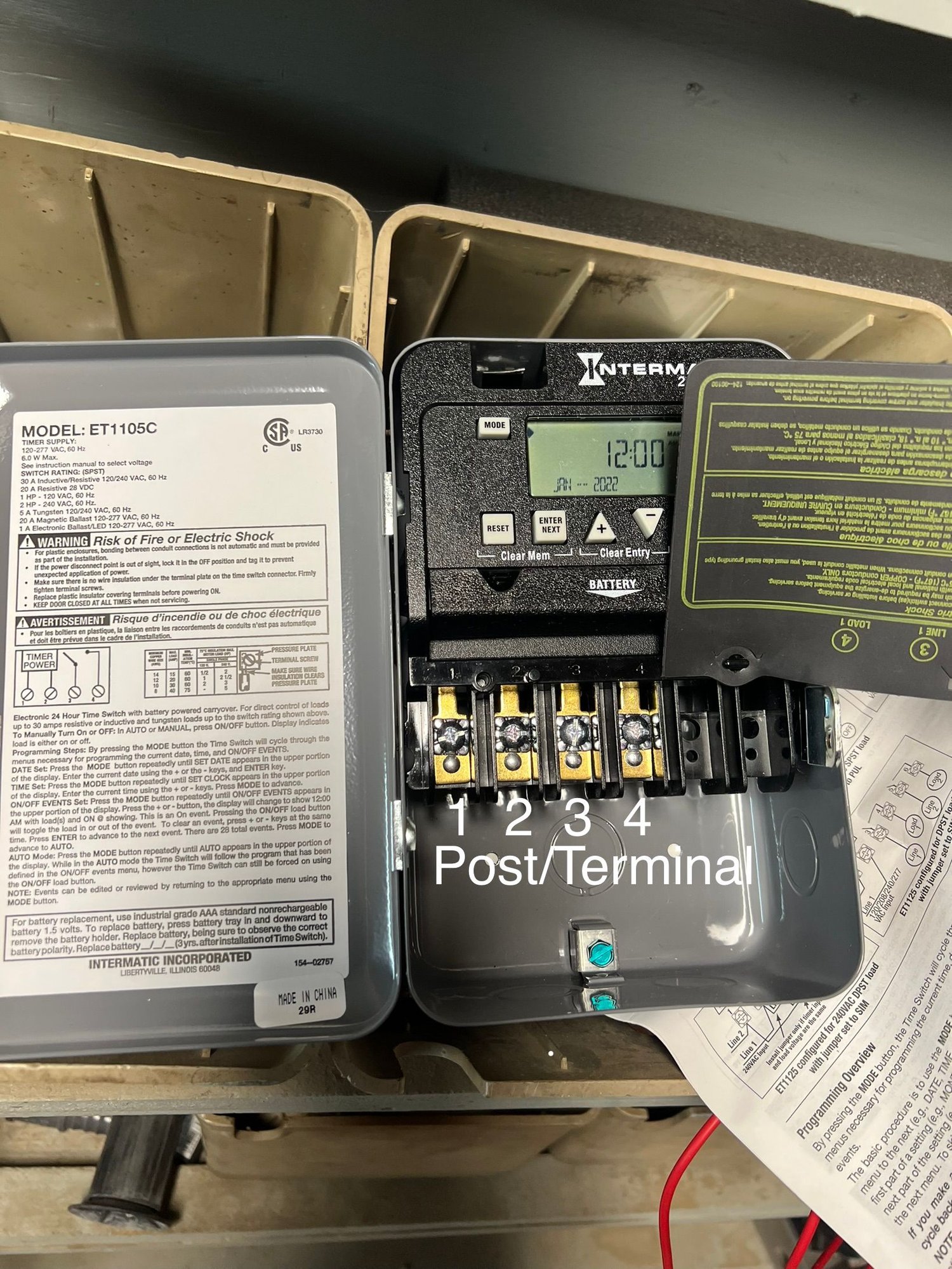 240v Outdoor Lights - converting from mechanical timer to digital timer - DoItYourself.com ...