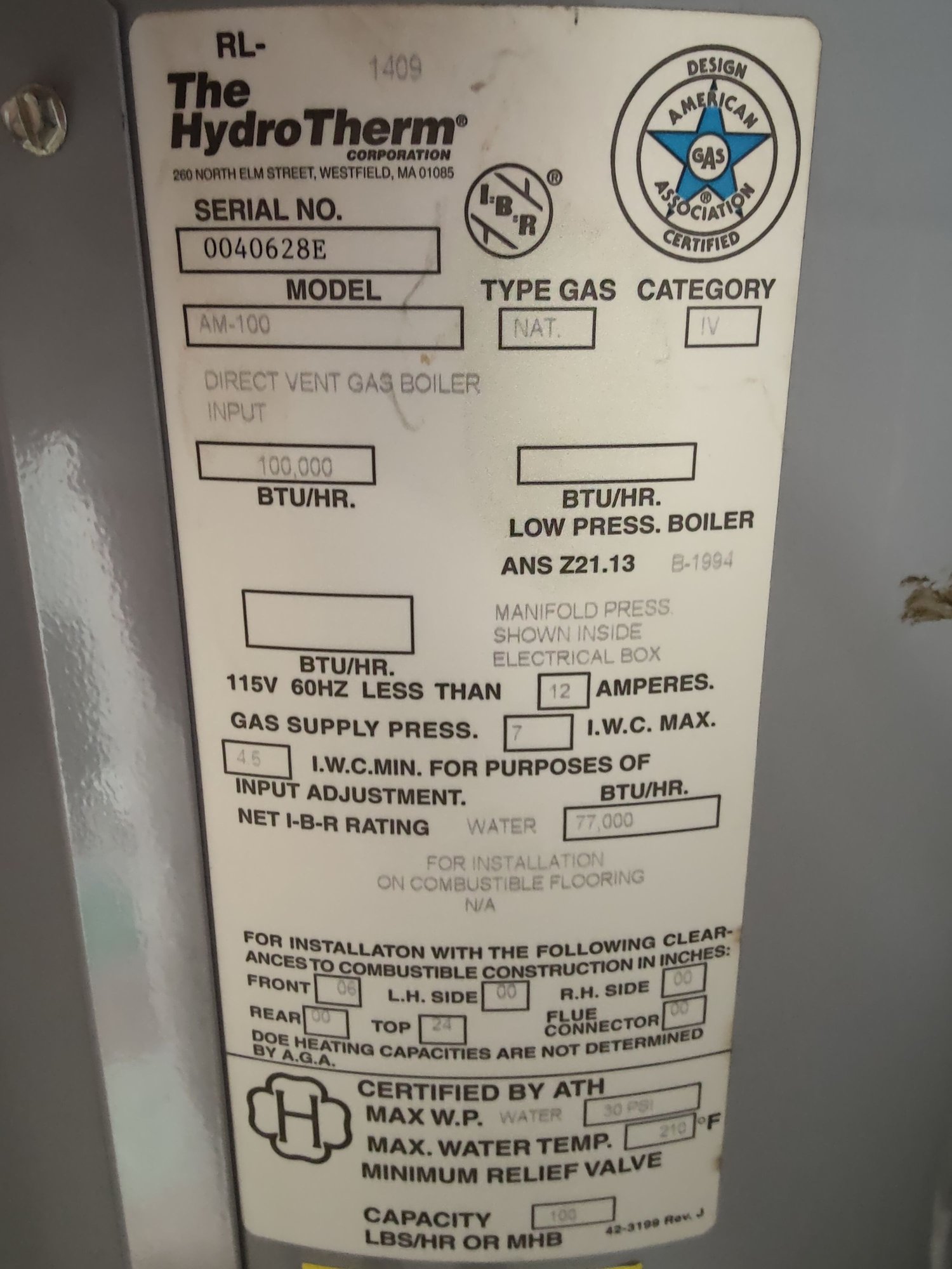 My Hydrotherm AM-100 - DoItYourself.com Community Forums