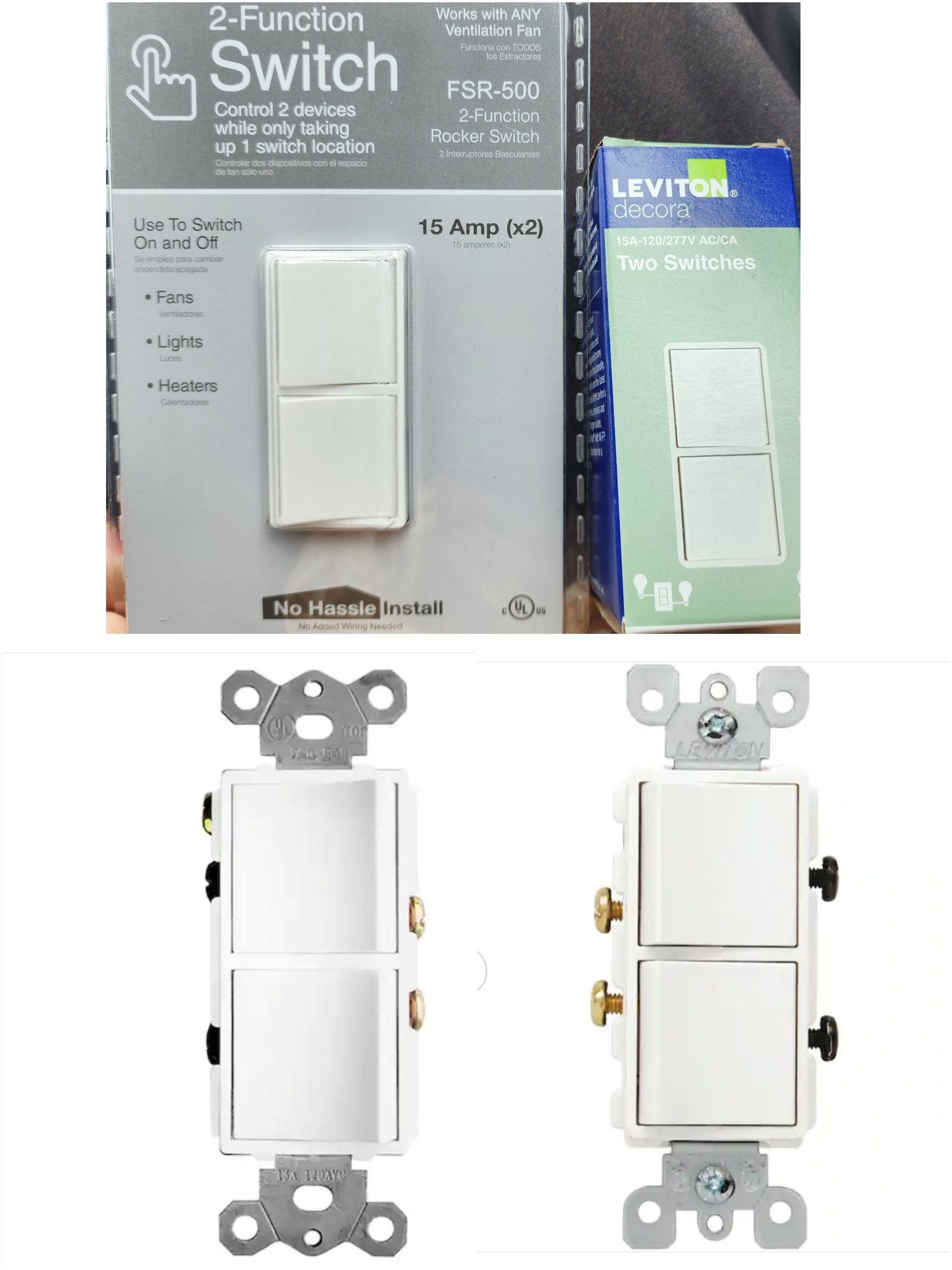 2 in 1 switch - for fan or for 2 lights? - DoItYourself.com Community ...