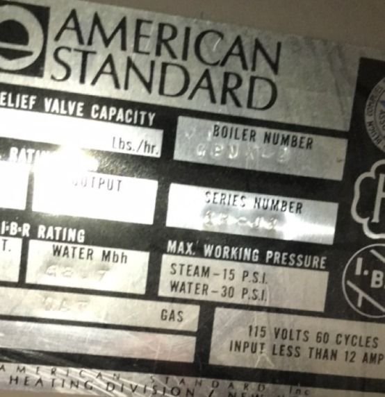 Old American Standard Boiler Series 1B-J1 - DoItYourself.com Community ...
