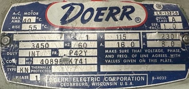 Doerr LR22132 motor wiring - DoItYourself.com Community Forums