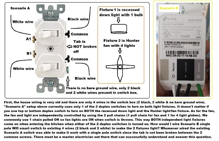 Switch Wiring Question 2 Black & 2 White Wires? - DoItYourself.com Community Forums