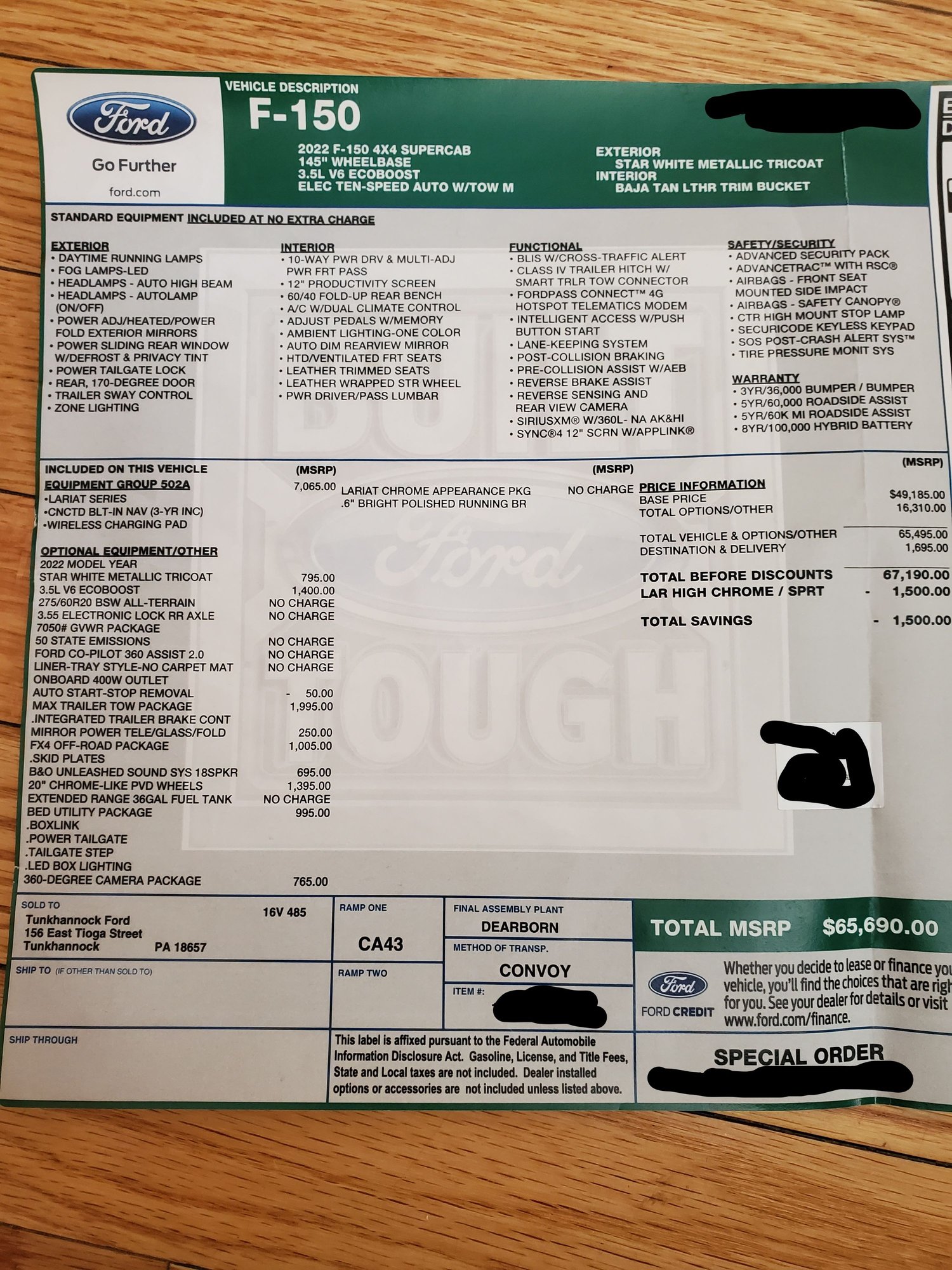 Photos of 2021 Lariat Payload Stickers! - Page 8 - Ford F150 Forum ...