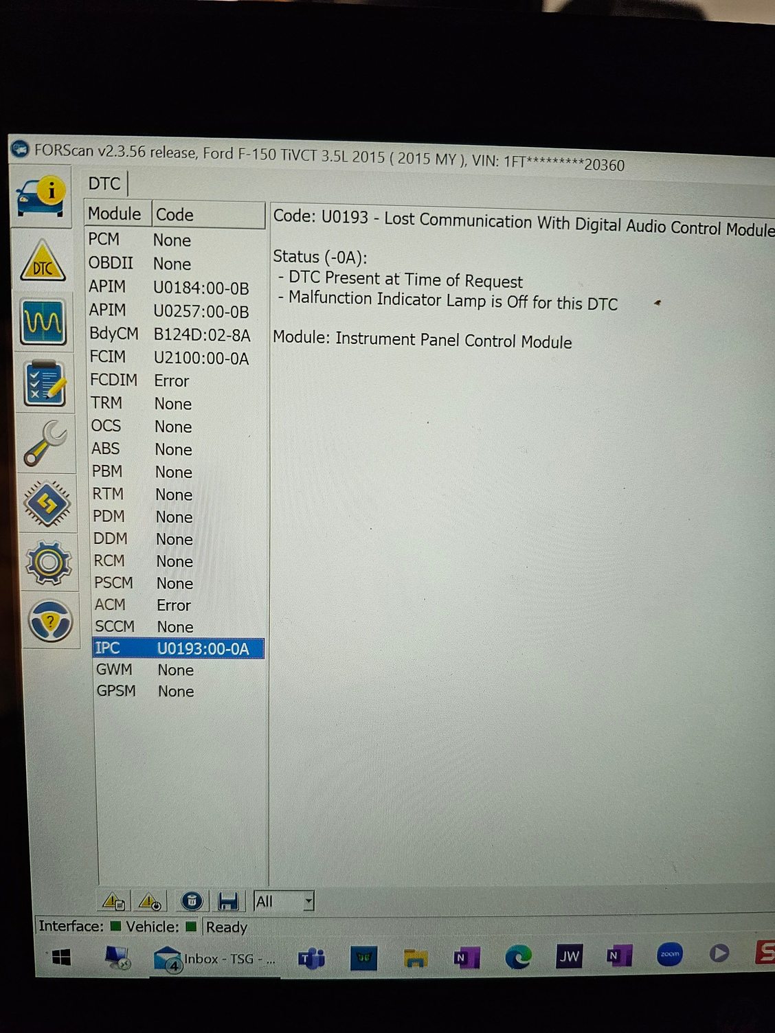 Multiple DTC after replacing Sync 1 with aftermarket head unit - Ford ...