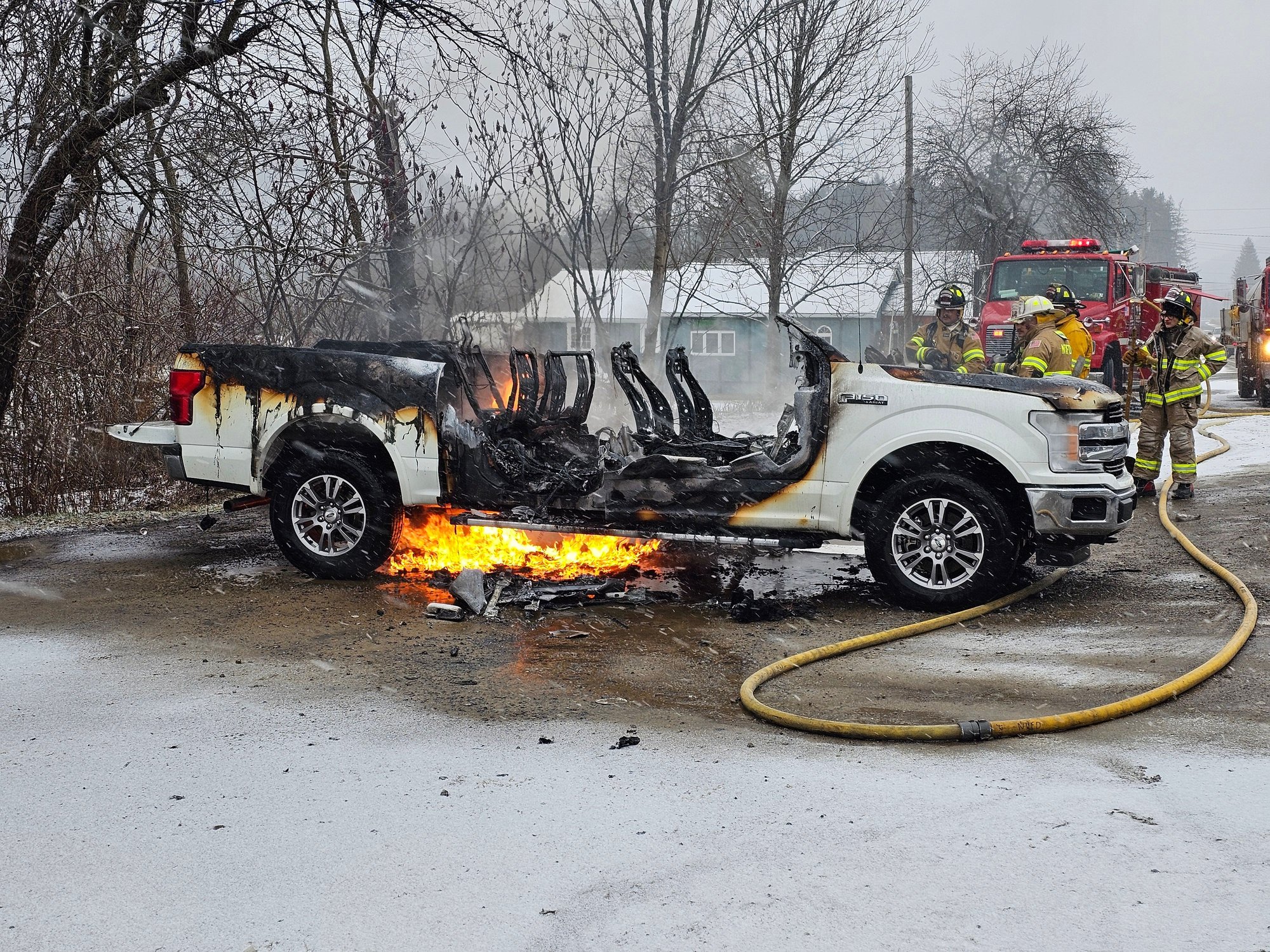 How long until we see a recall for these trucks catching fire? Video of ...