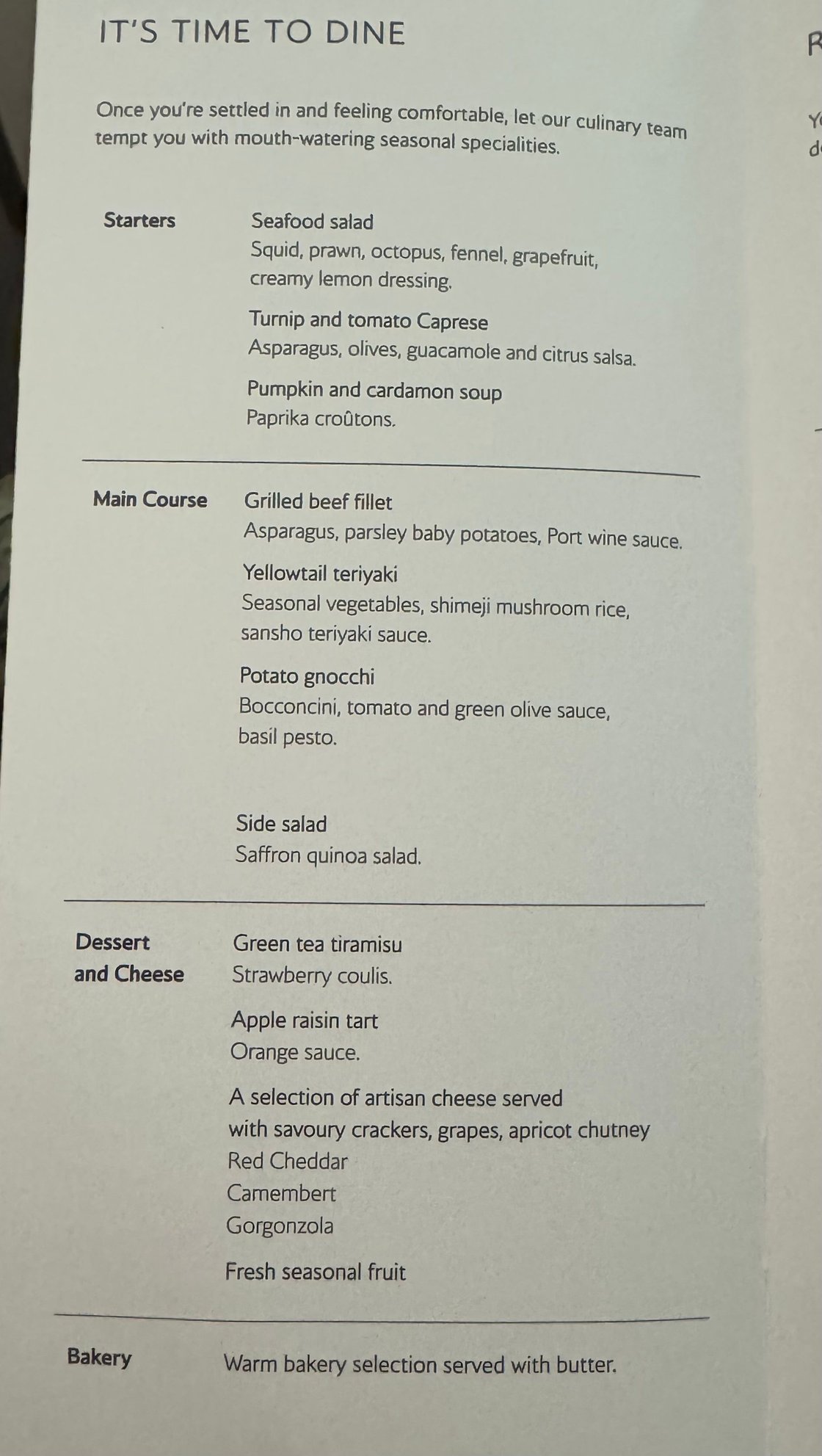 Long haul in-flight catering 2025 | Club World - Page 3 - FlyerTalk Forums