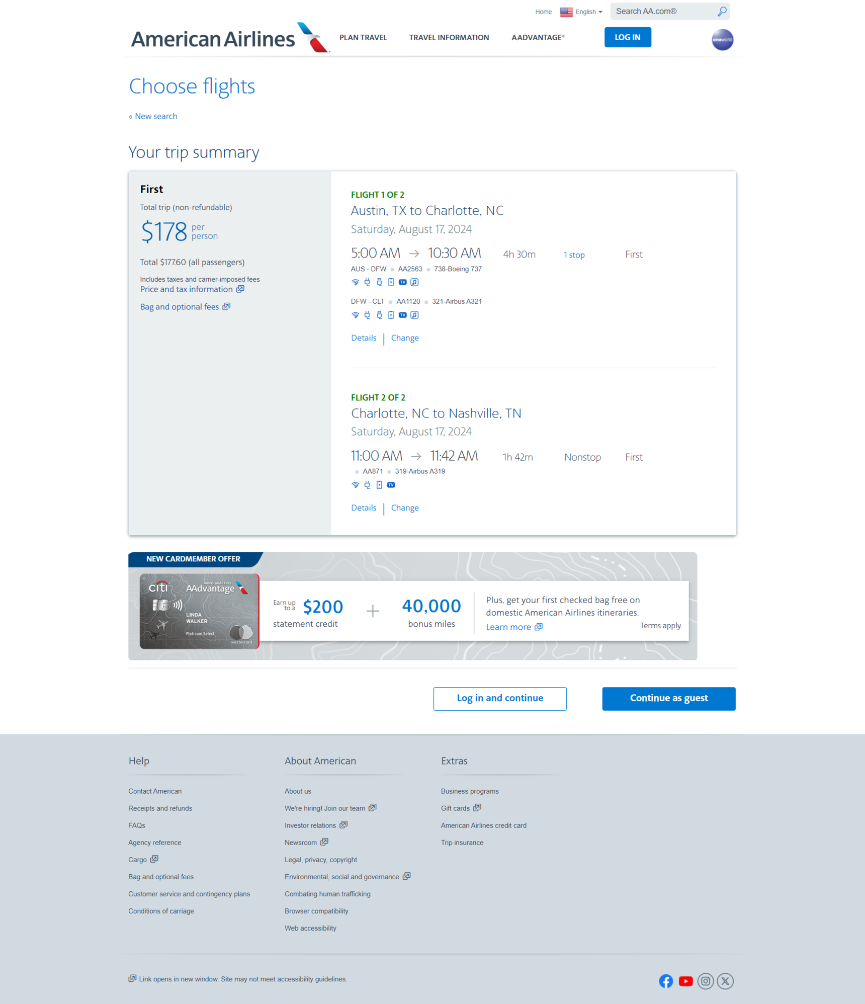 AA - AUS-BNA - $354 r/t - Domestic First - 240 TP's - FlyerTalk Forums