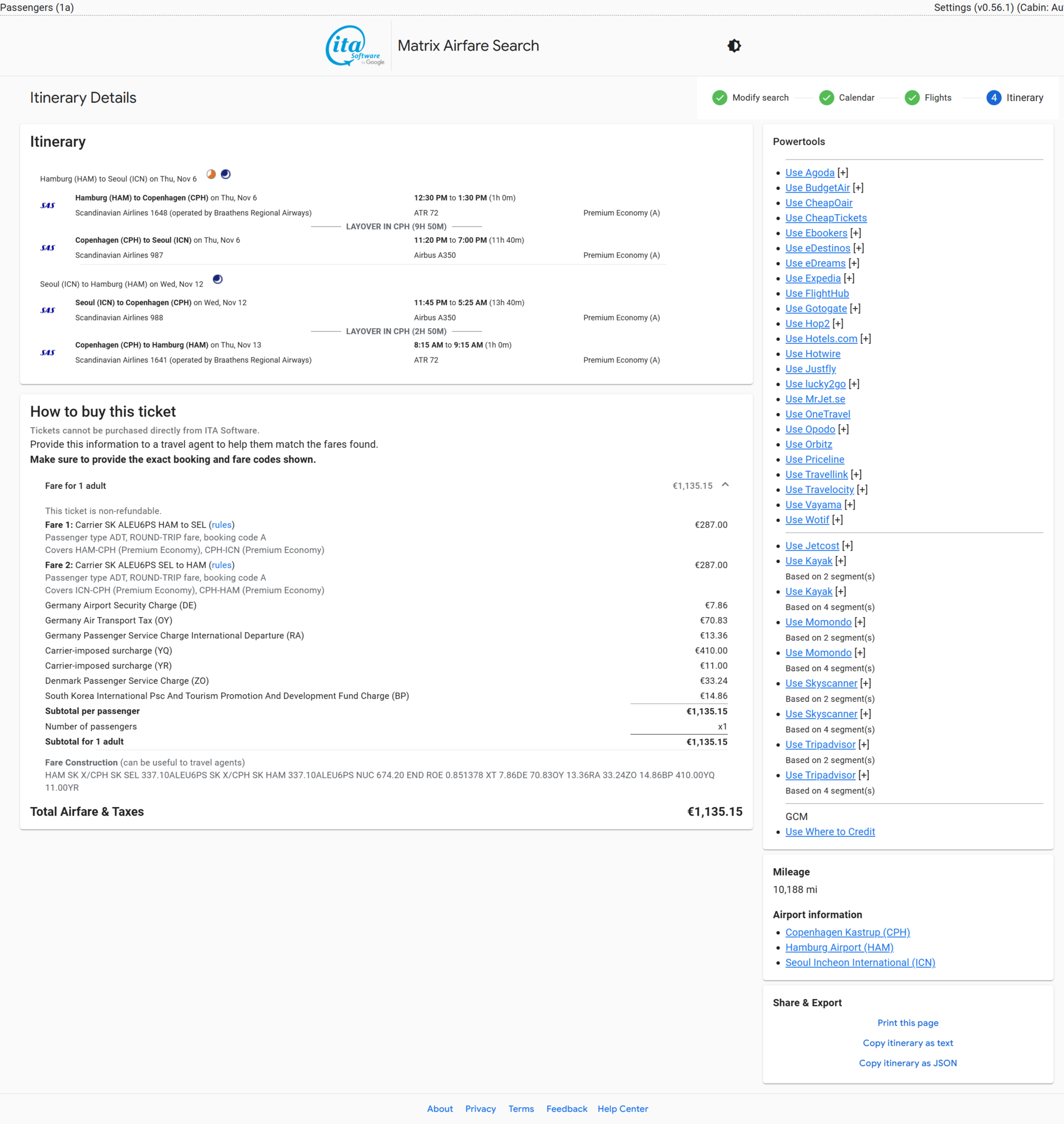 SK - HAM-ICN/BKK - 1135 EUR / $1323 USD r/t - Premium Economy - FlyerTalk Forums
