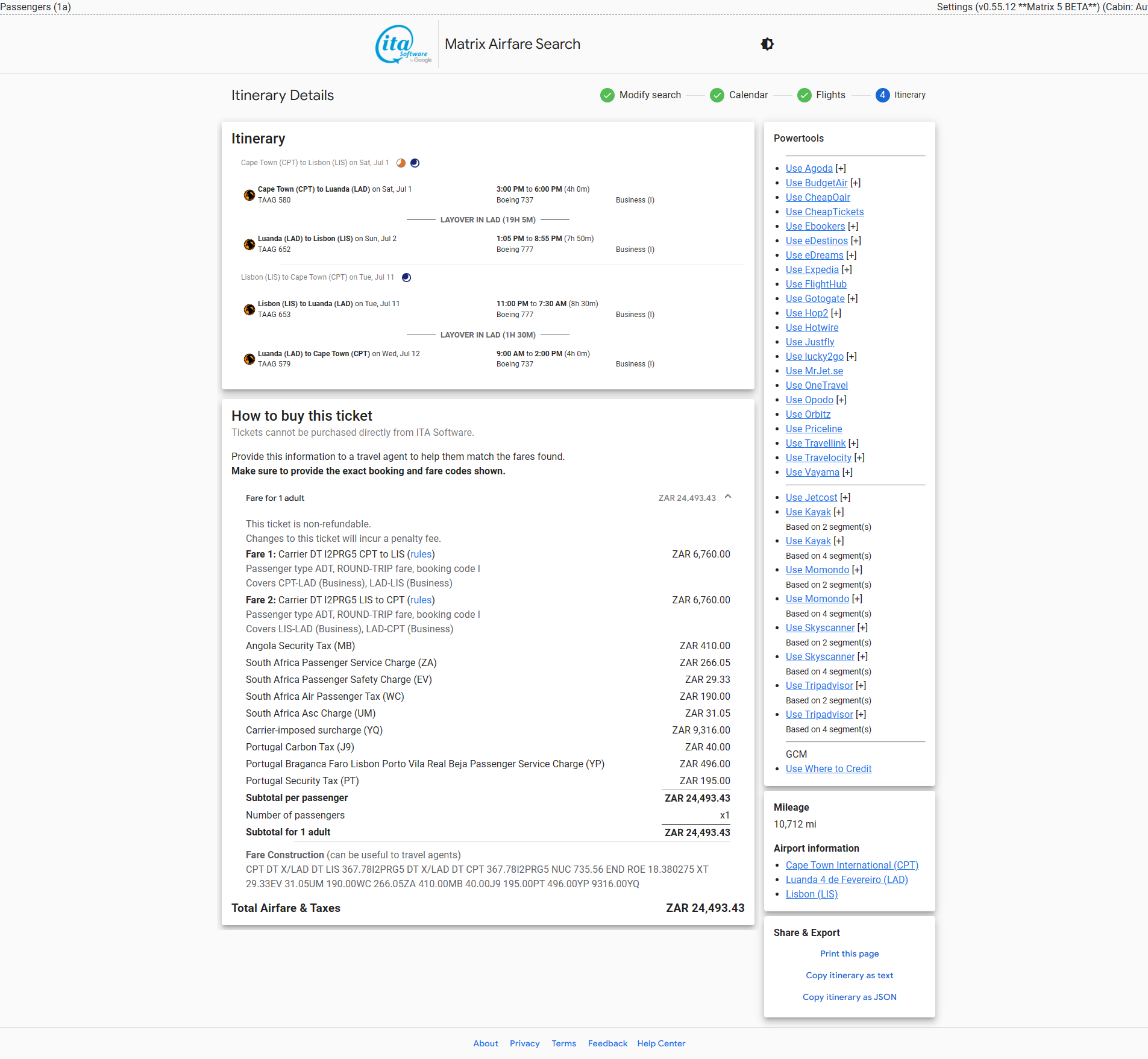 DT - JNB-GRU - 24258 ZAR / $1297 r/t - Business - FlyerTalk Forums