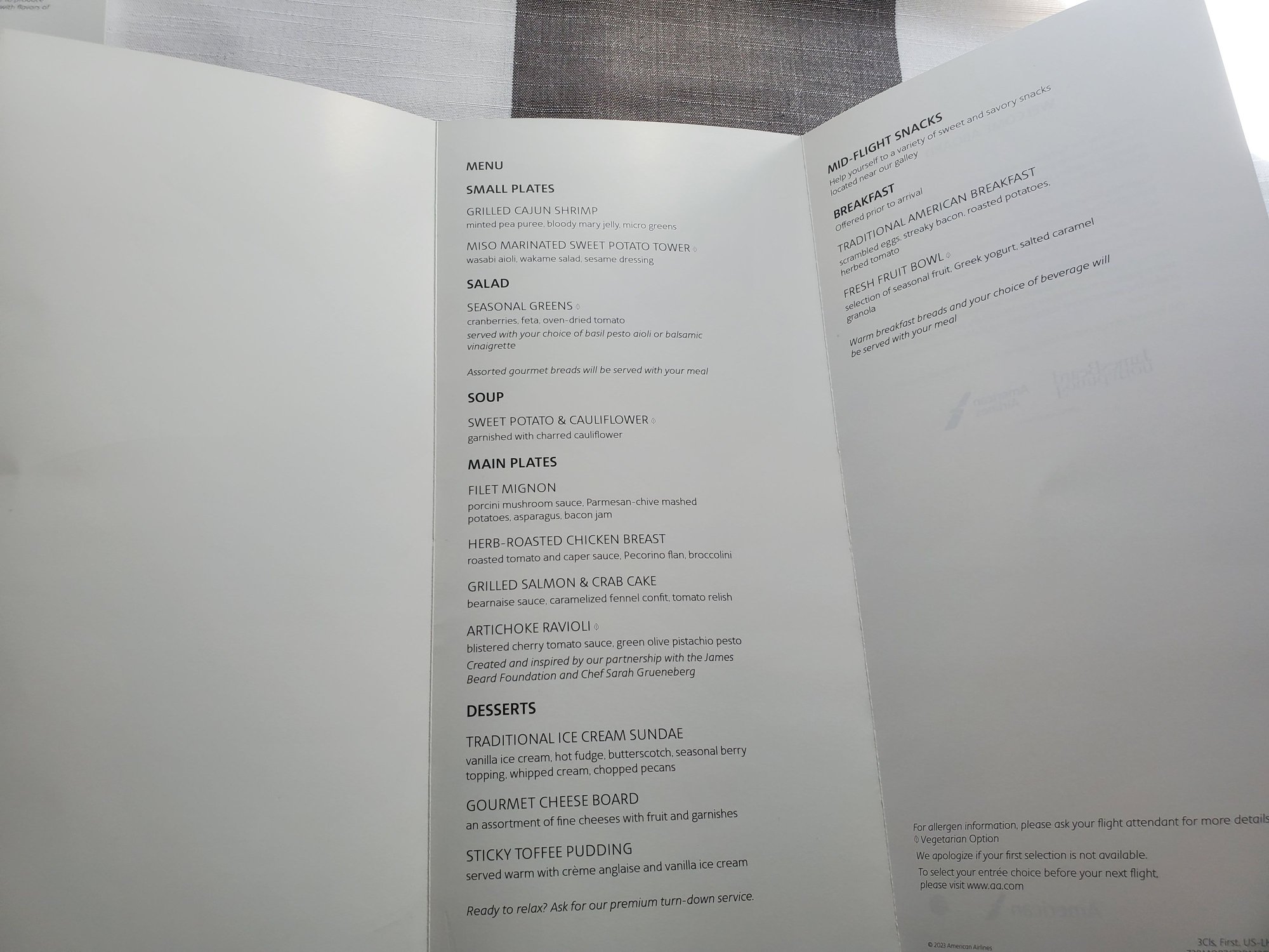 2023 AA International Meal / Meals - menu / photos / etc. (master ...