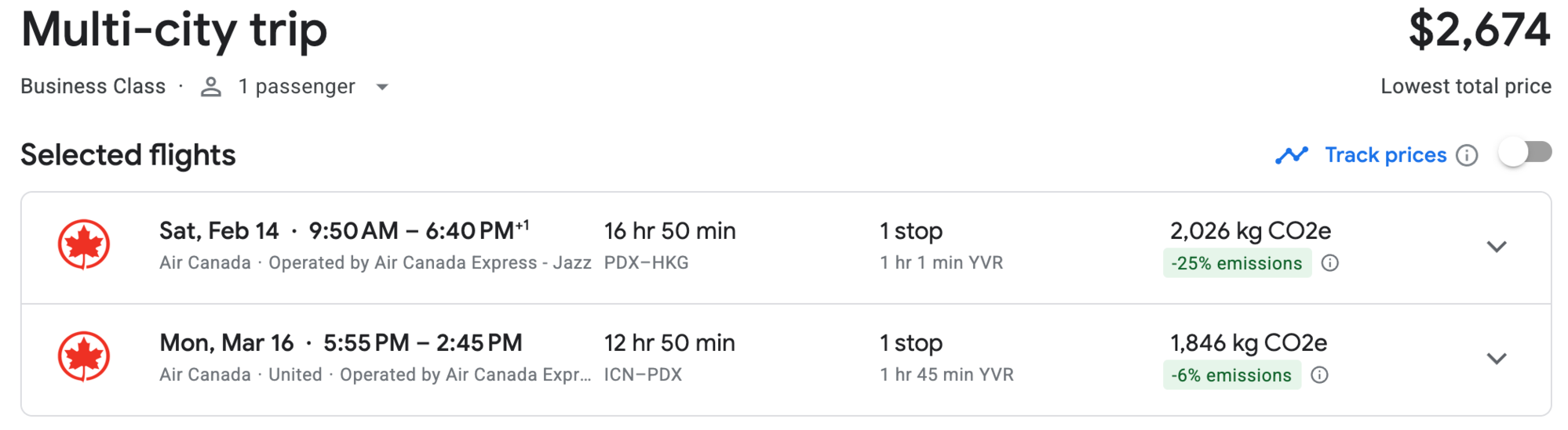 AC: (Open-Jaw) PDX-YVR-HKG / ICN-YVR-PDX - $2700 in Business - FlyerTalk Forums