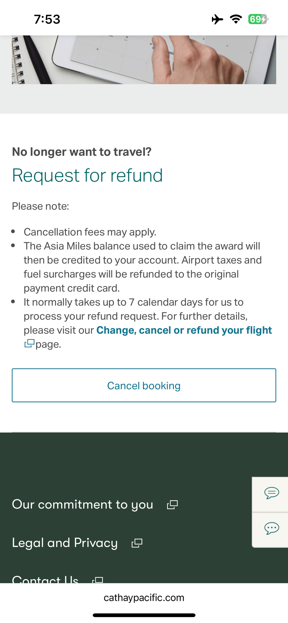 Reinstating wrongly cancelled unused redemption leg - FlyerTalk Forums