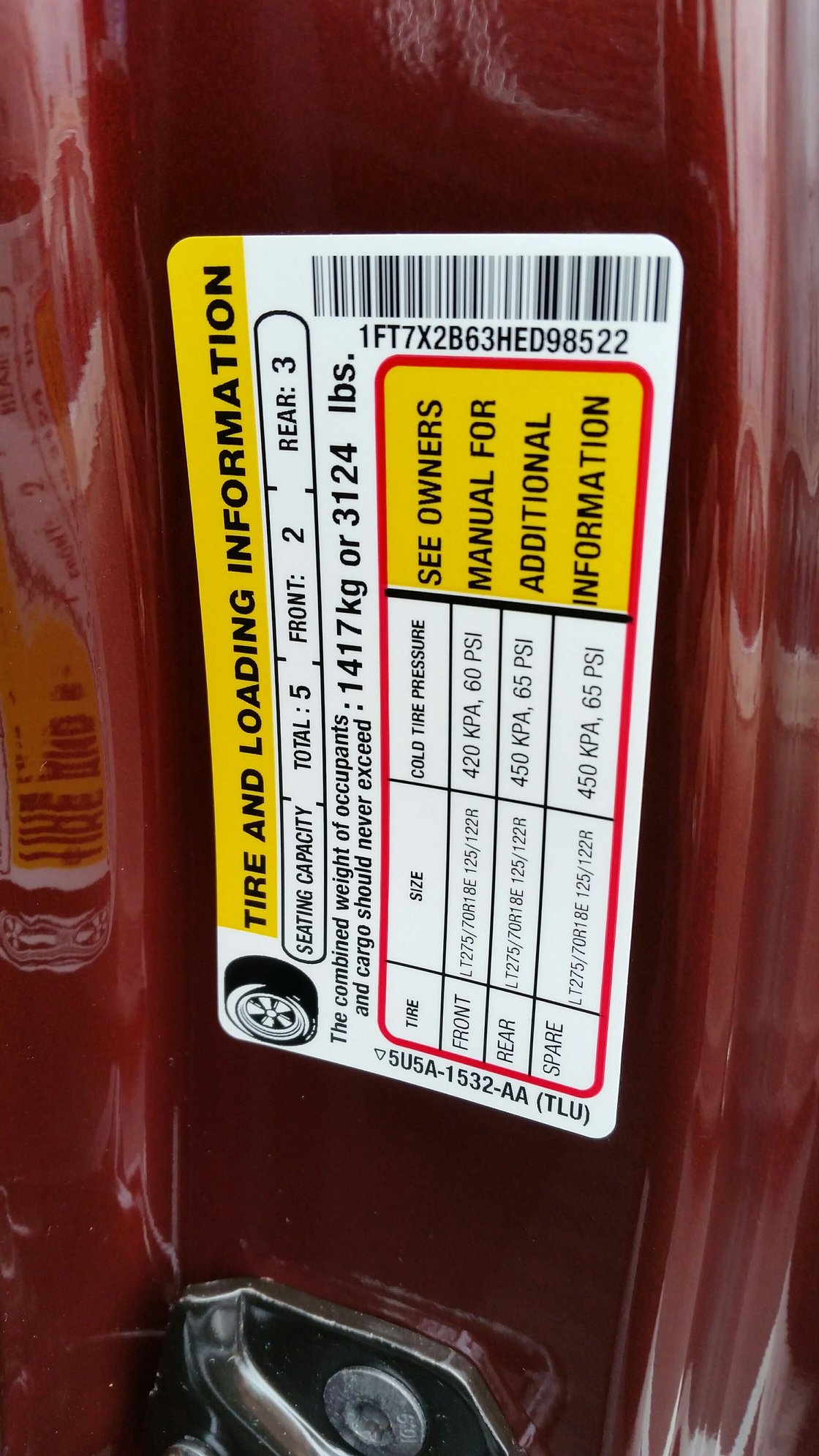 Payload sticker in Door - Page 7 - Ford Truck Enthusiasts Forums