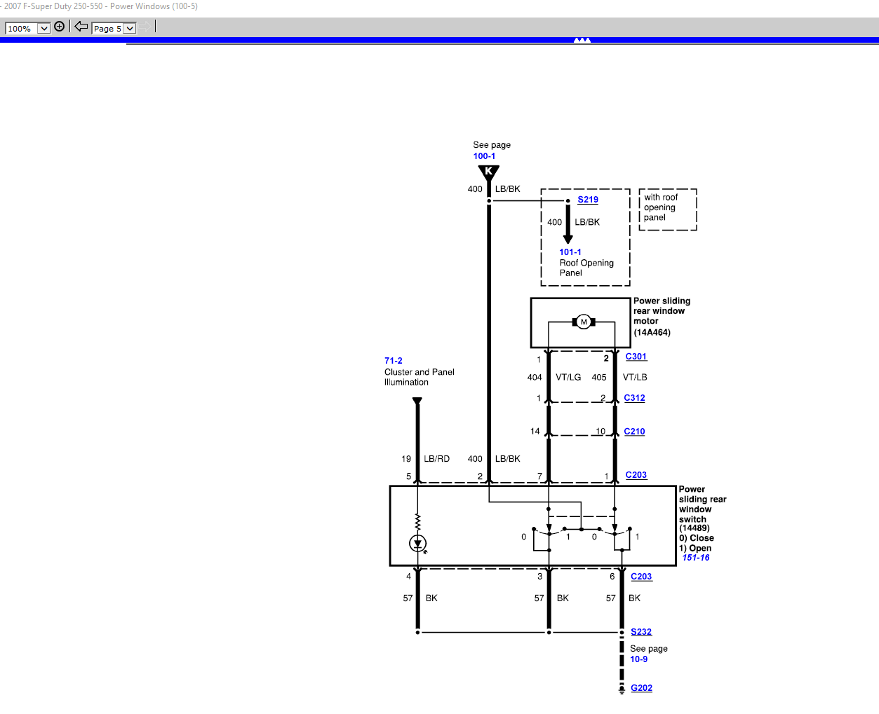 03 F250 SD CC 7.3 Wiring Diagram for power sliding rear window to dash ...
