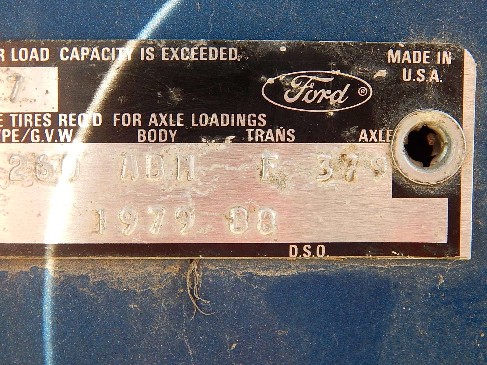 Vin / Chassis label and alloy plate Gen 3 van - Ford Truck Enthusiasts ...