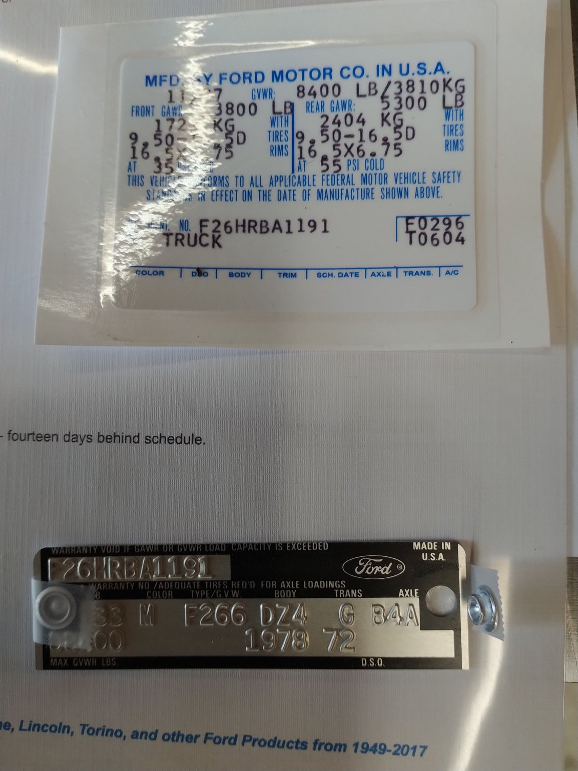 Marti Report and door tags - Ford Truck Enthusiasts Forums