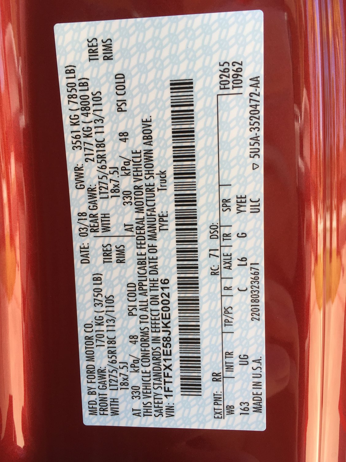 F150 Heavy Payload Door Sticker Rating - Page 3 - Ford Truck ...