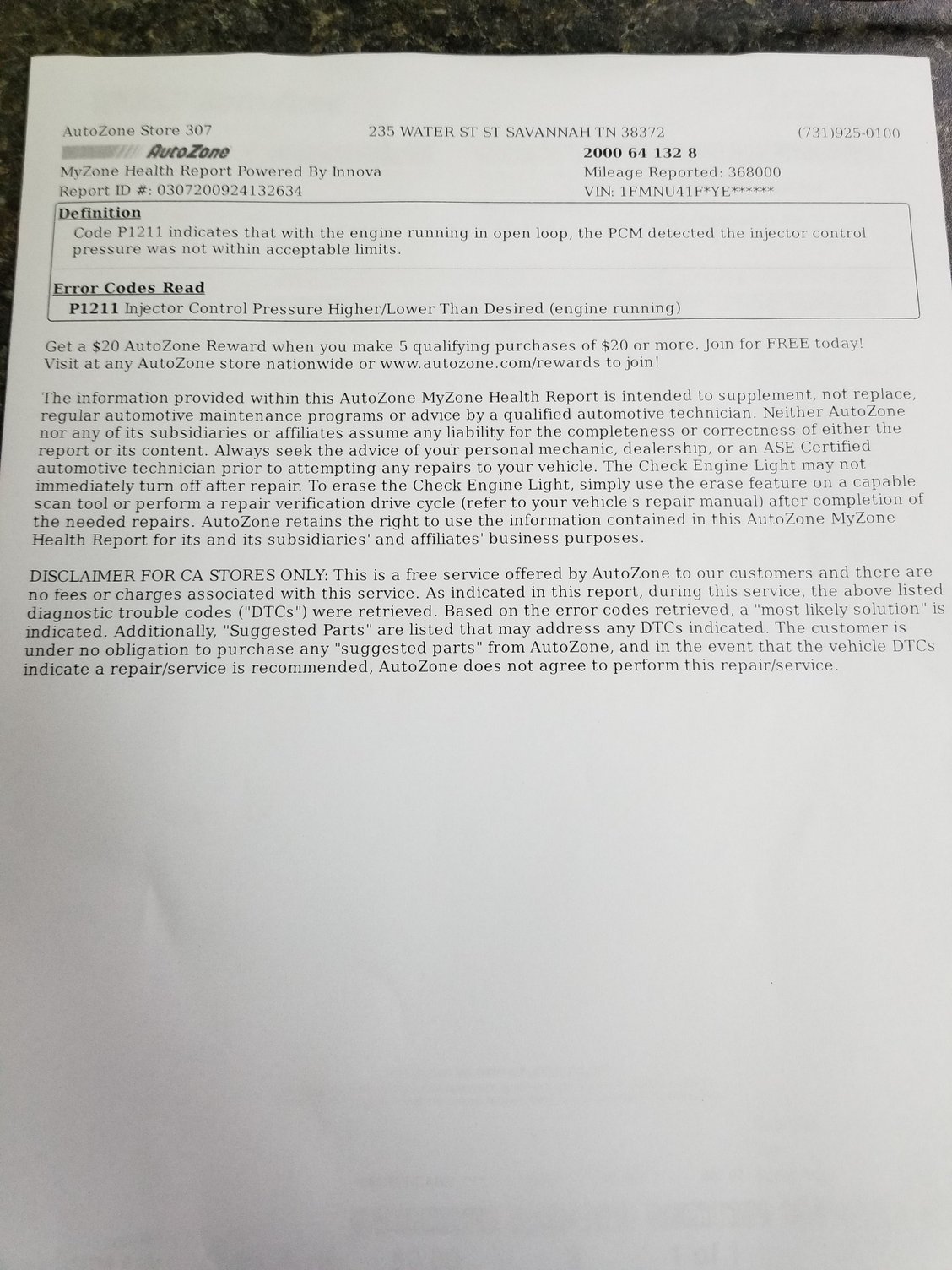 P1211 Code - Ford Truck Enthusiasts Forums